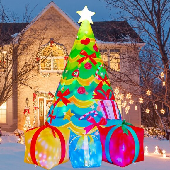 Holiday | New 7ft Christmas Inflatable Tree With 3 Present Boxes And ...